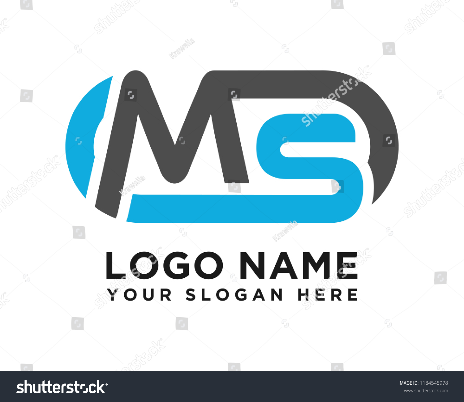 Ms Initial Logo Template Vexctor Stock Vector (Royalty Free) 1184545978 ...