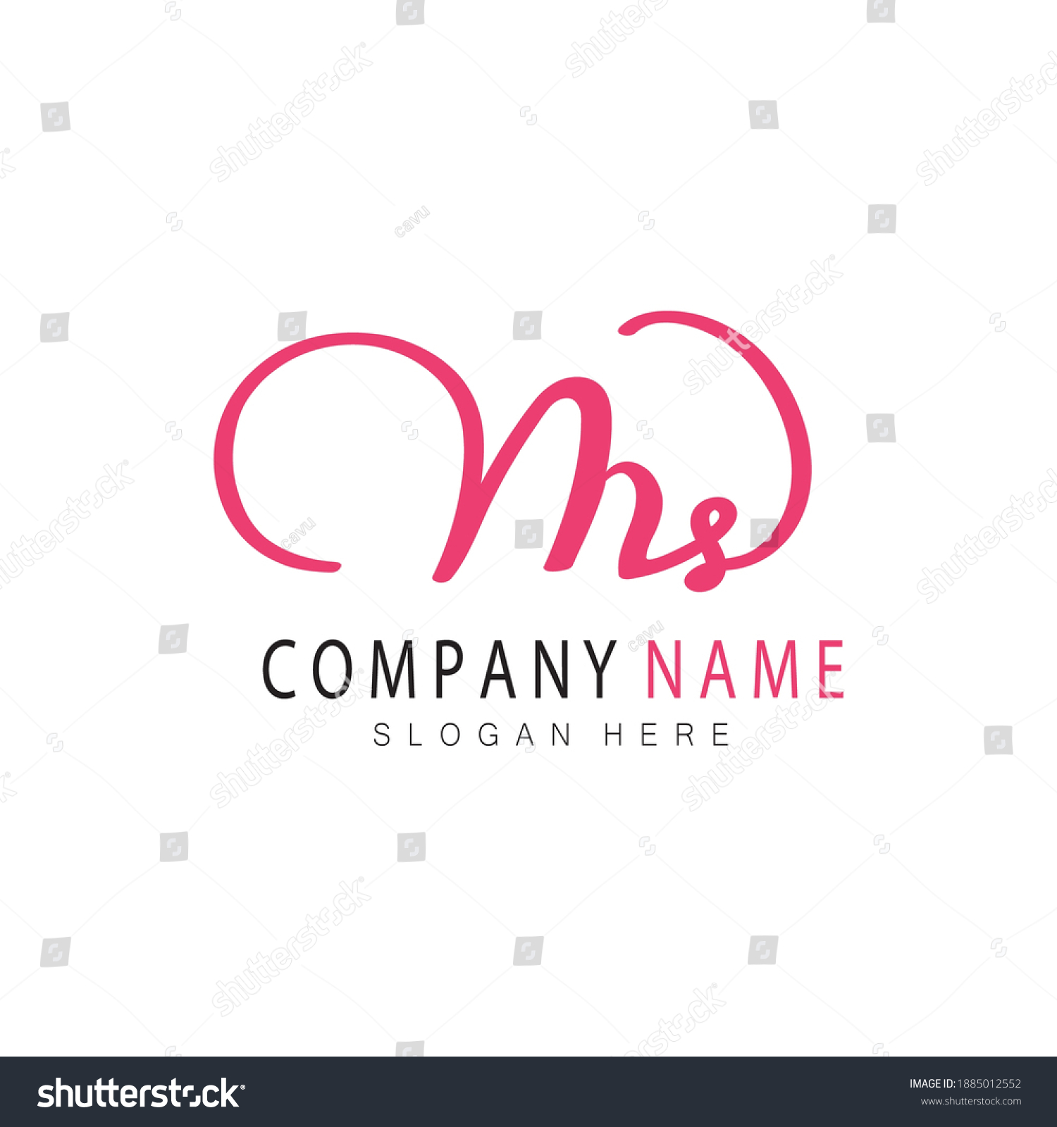 Ms Initials Handwritten Logo Design Vector Stock Vector (Royalty Free ...