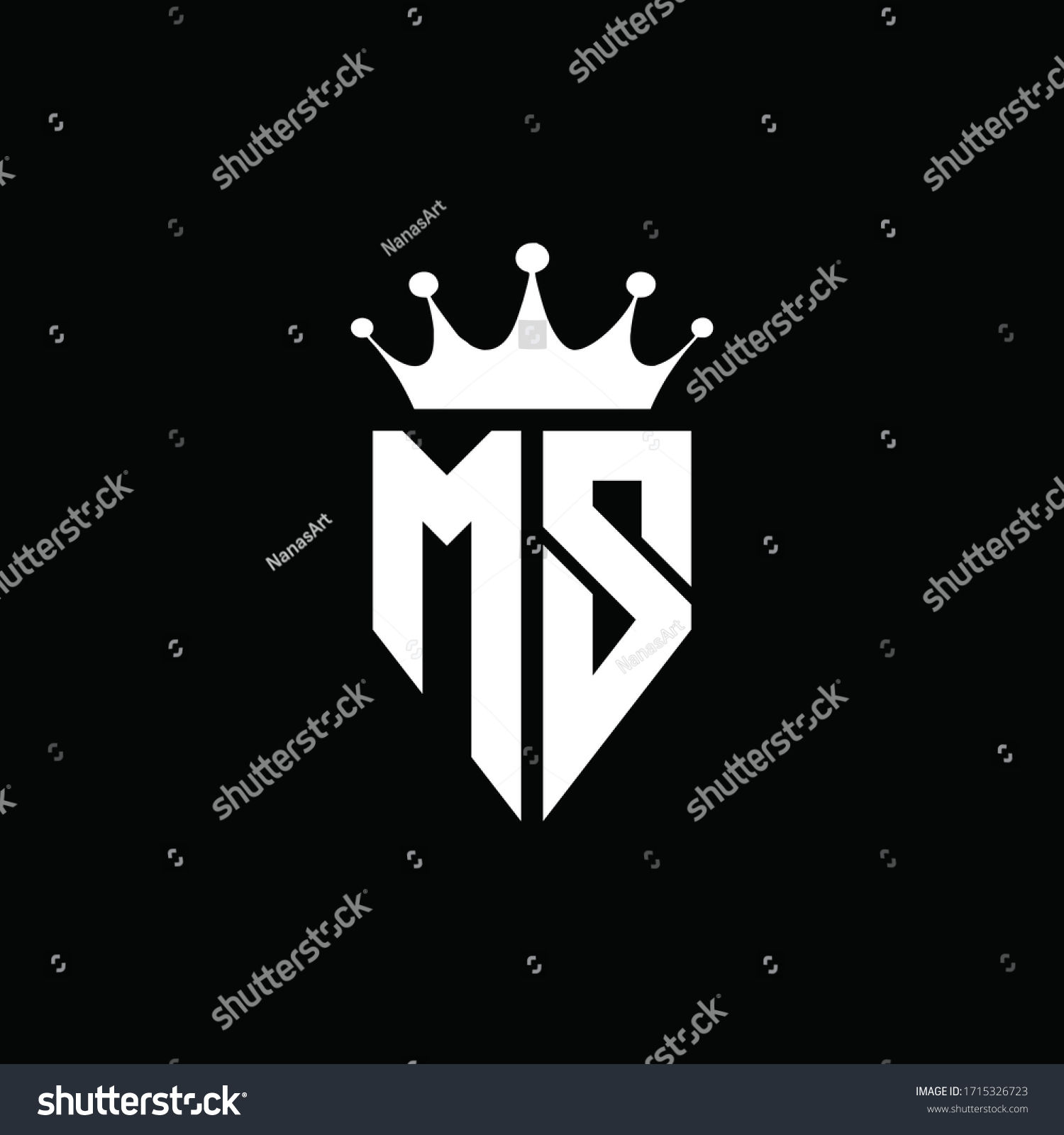 Estilo del logotipo MS emblema monograma: vector de stock (libre de ...