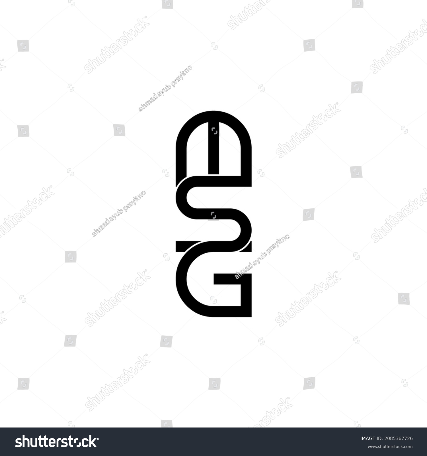 Msg Typography Letter Monogram Logo Design Stock Vector (Royalty Free ...