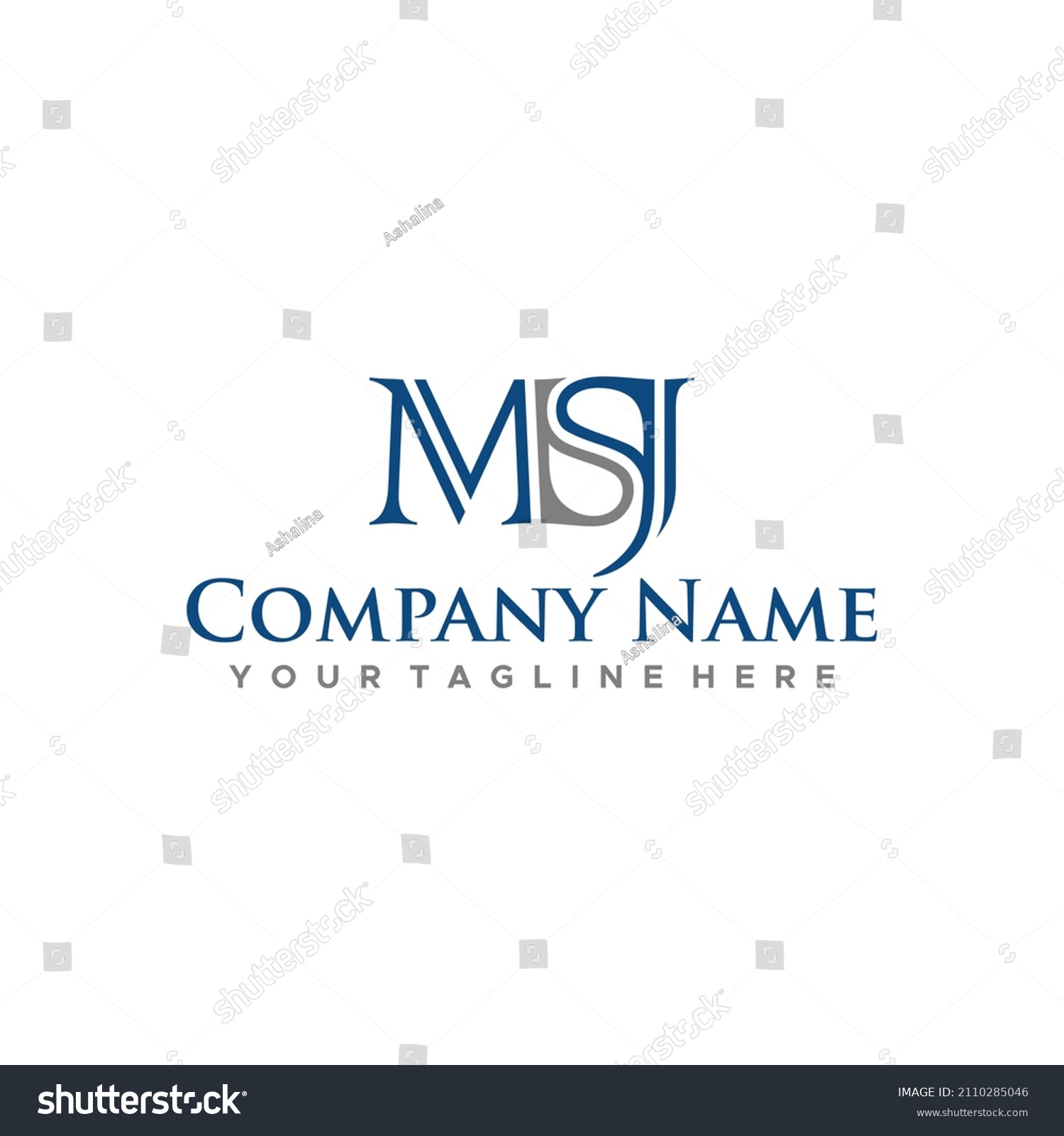 Msj Initials Your Company Stock Vector (Royalty Free) 2110285046 ...
