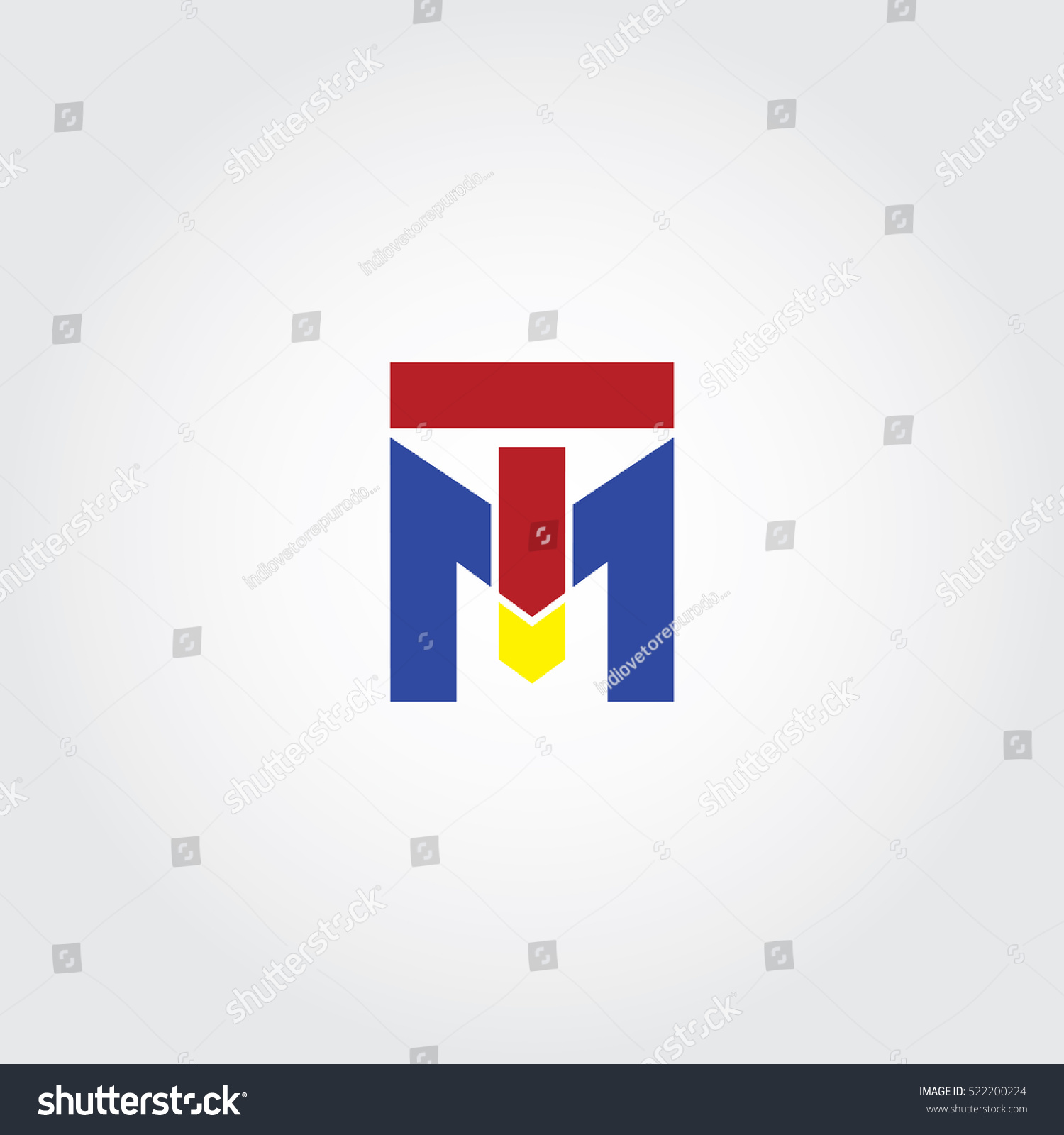 Mt Flat Initial Letter Logo Combining Stock Vector (Royalty Free ...