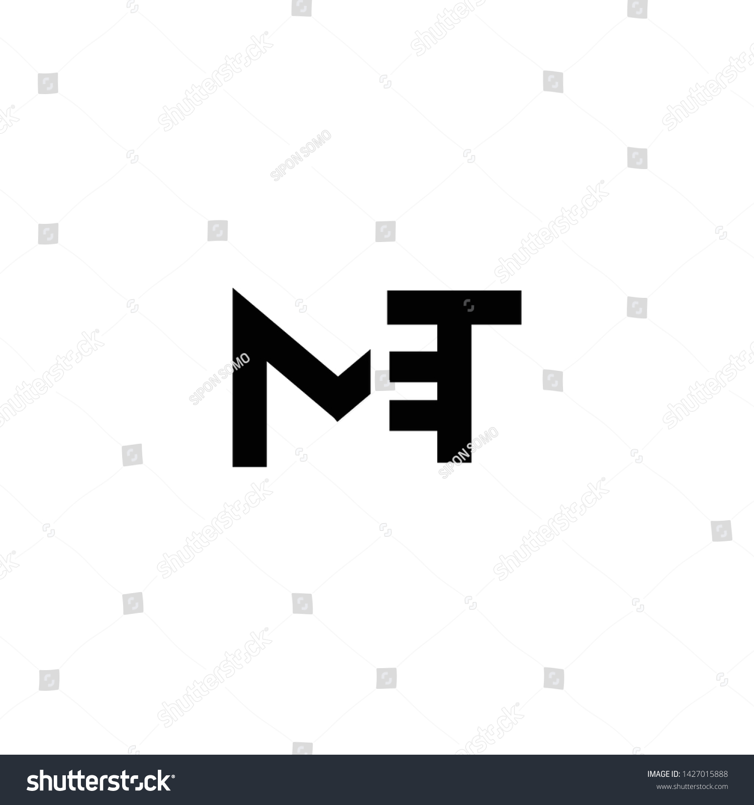 Mt Letter Font Vector Logo M Stock Vector (Royalty Free) 1427015888