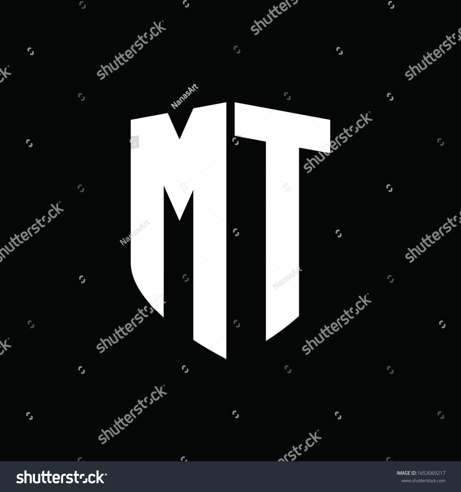 Mt Logo Monogram Shield Shape Design Stock Vector (Royalty Free) 1653069217 | Shutterstock