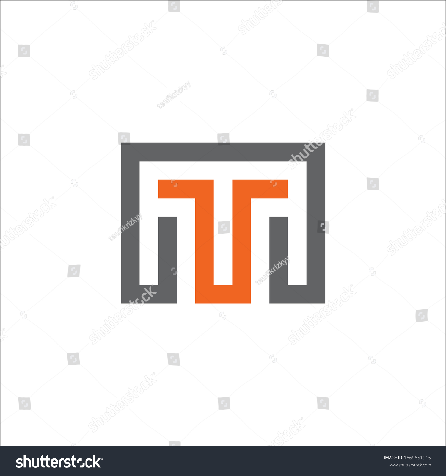 Mt Monogram Lettering Logo Design Stock Vector (Royalty Free ...