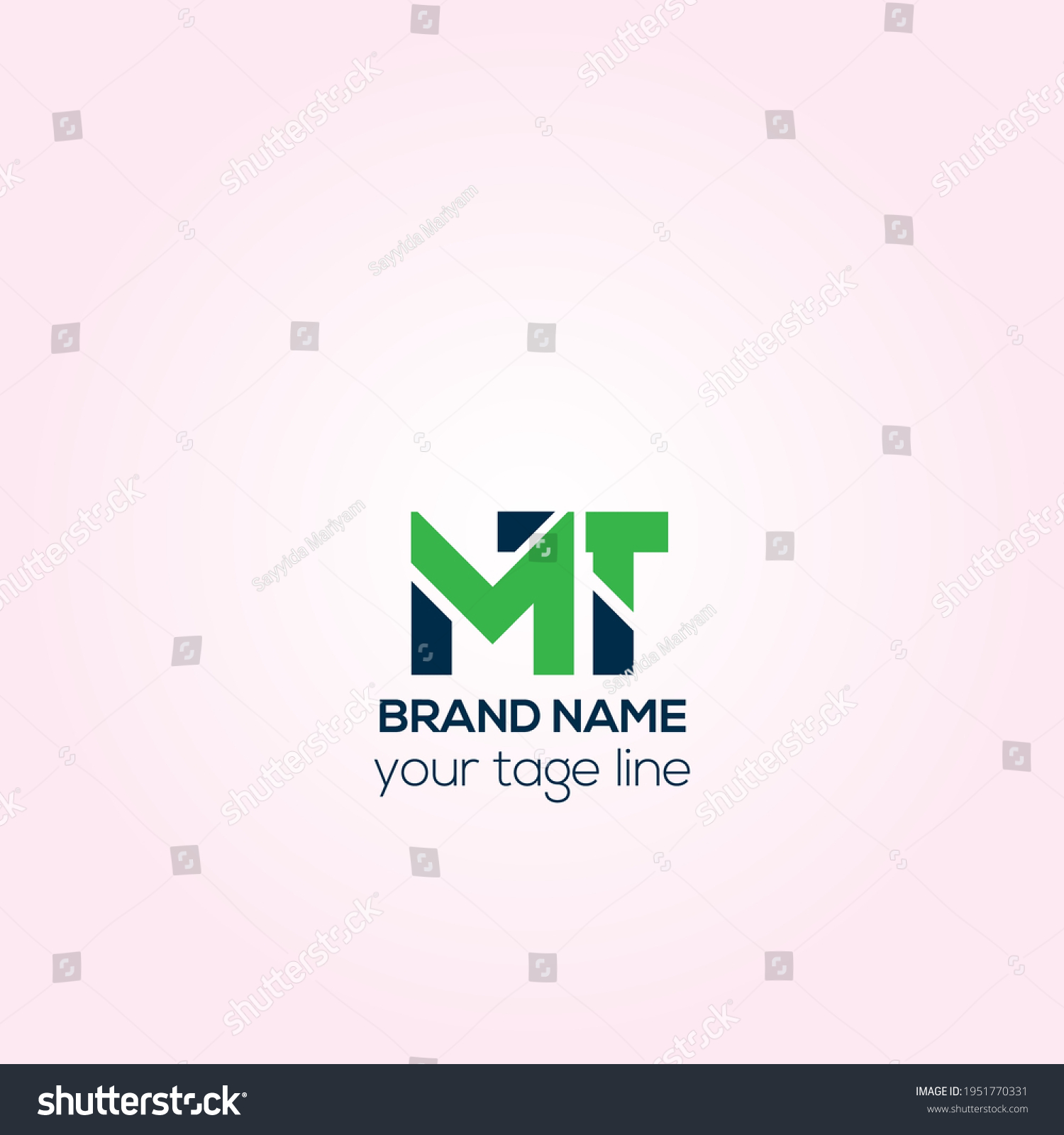 Mt Vector Logo Design Mt Creative Stock Vector (Royalty Free ...