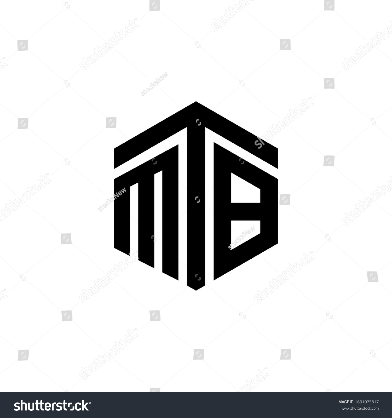 Mtb Letter Logo Design Polygon Monogram Stock Vector (Royalty Free ...