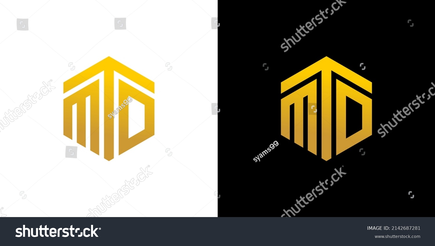 Mtd Letter Logo Design Polygon Monogram Stock Vector (Royalty Free ...