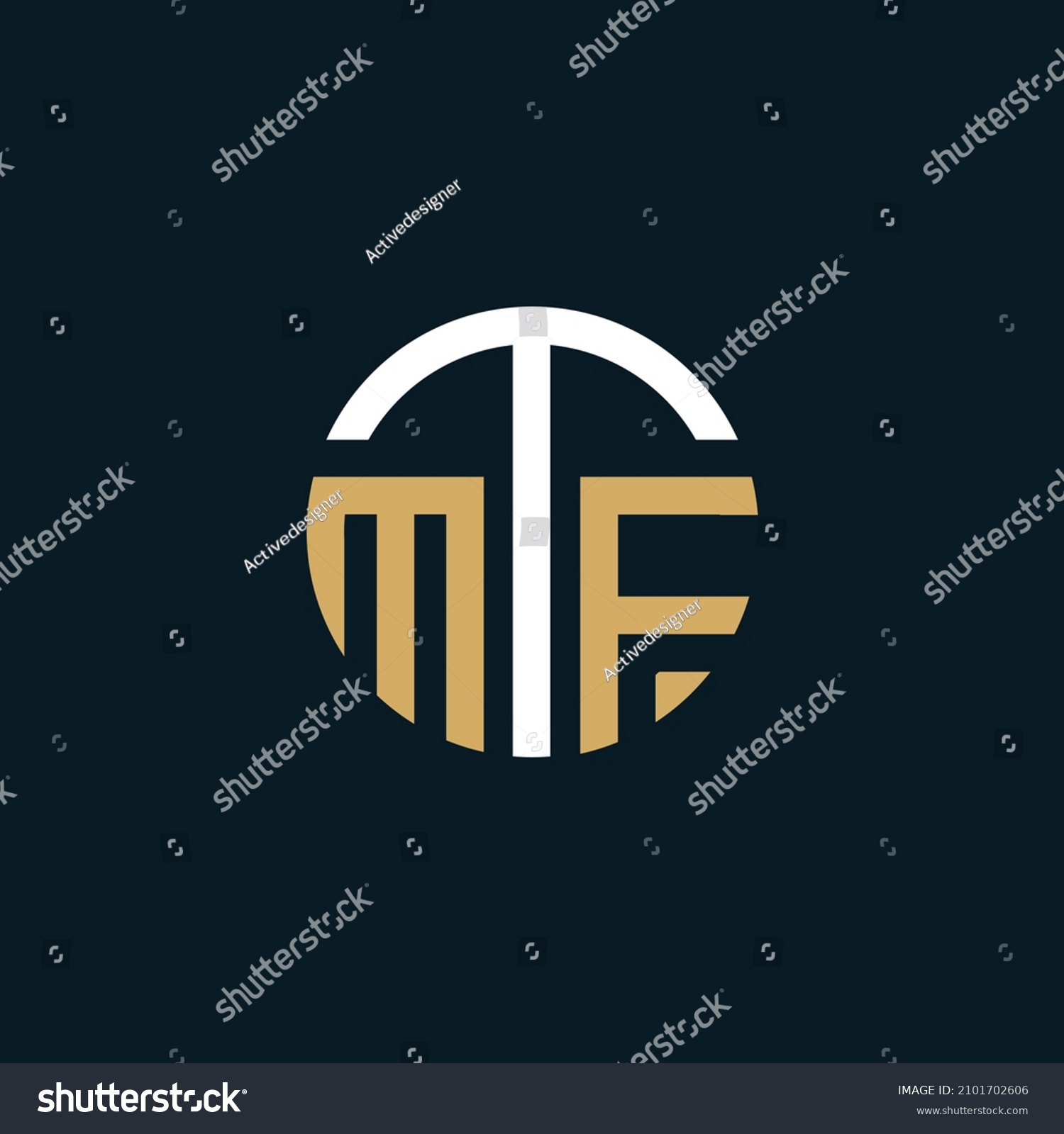 Mtf Unique Abstract Geometric Vector Logo Stock Vector (Royalty Free ...