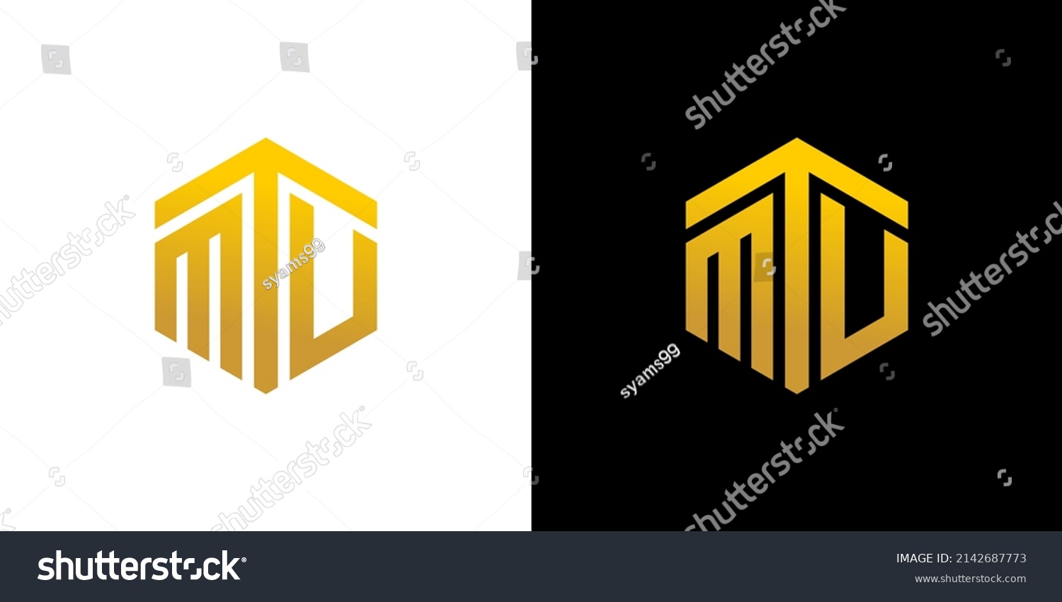 Mtu Letter Logo Design Polygon Monogram Stock Vector (Royalty Free ...