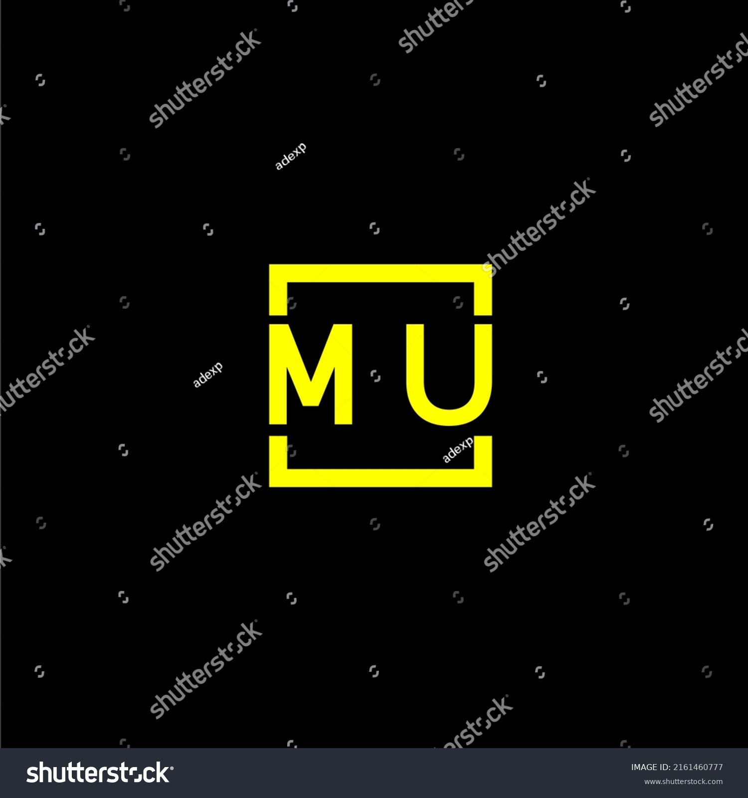 Mu Initial Monogram Logo Square Style Stock Vector (Royalty Free ...