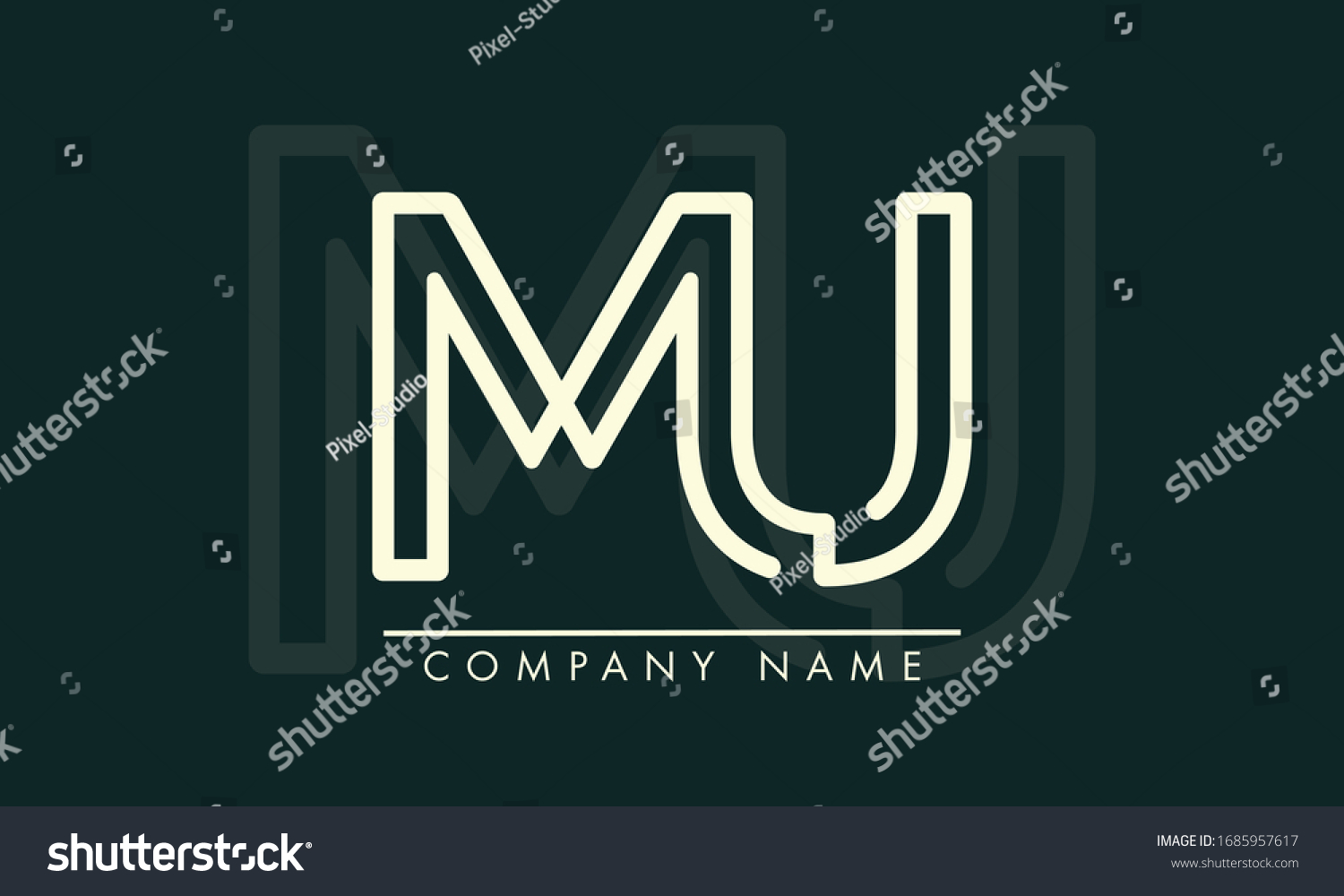 Mu Letter Logo Design Template Vector Stock Vector (Royalty Free ...