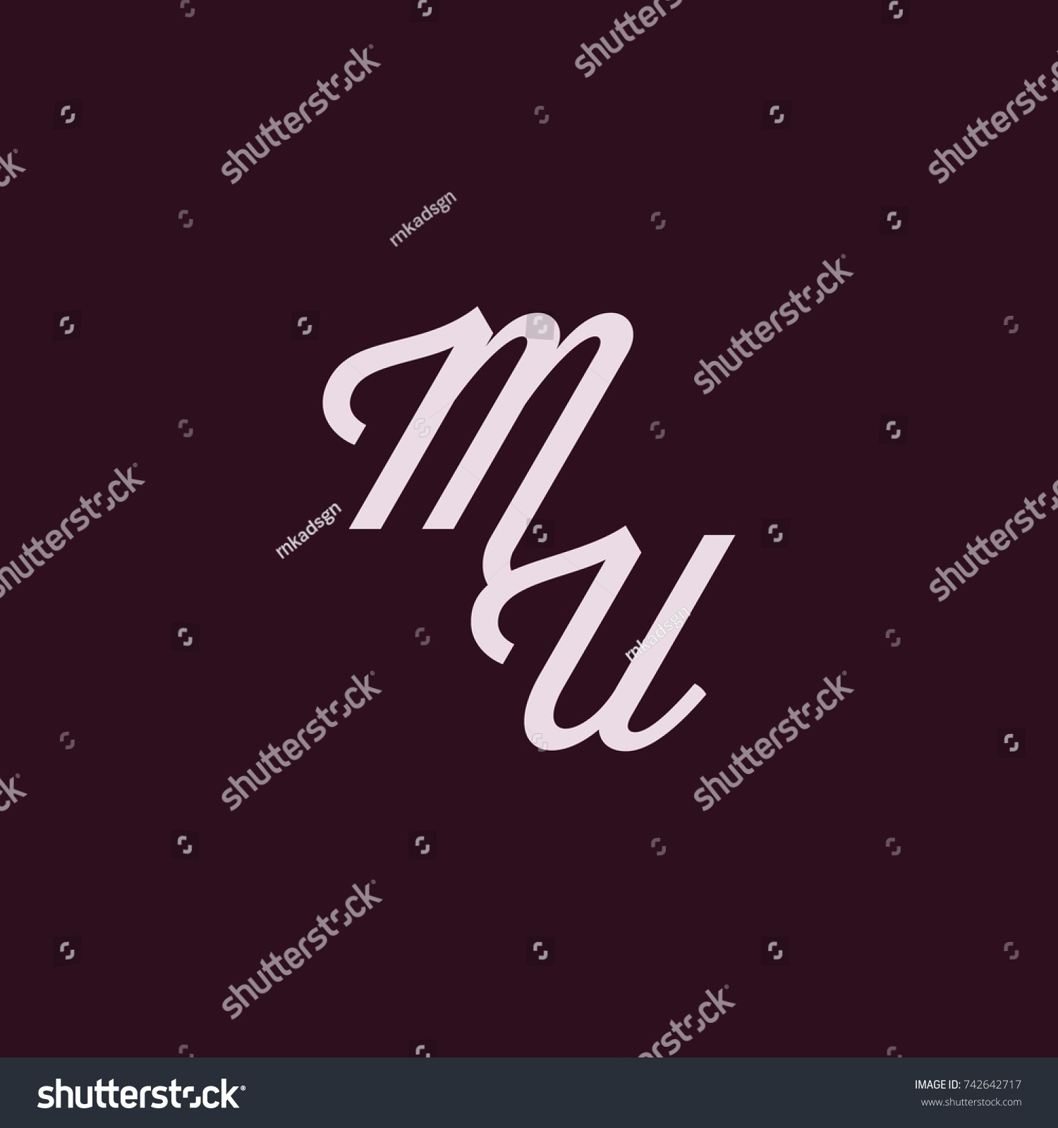 Mu Letter Logo Icon Vector Element Stock Vector (Royalty Free) 742642717