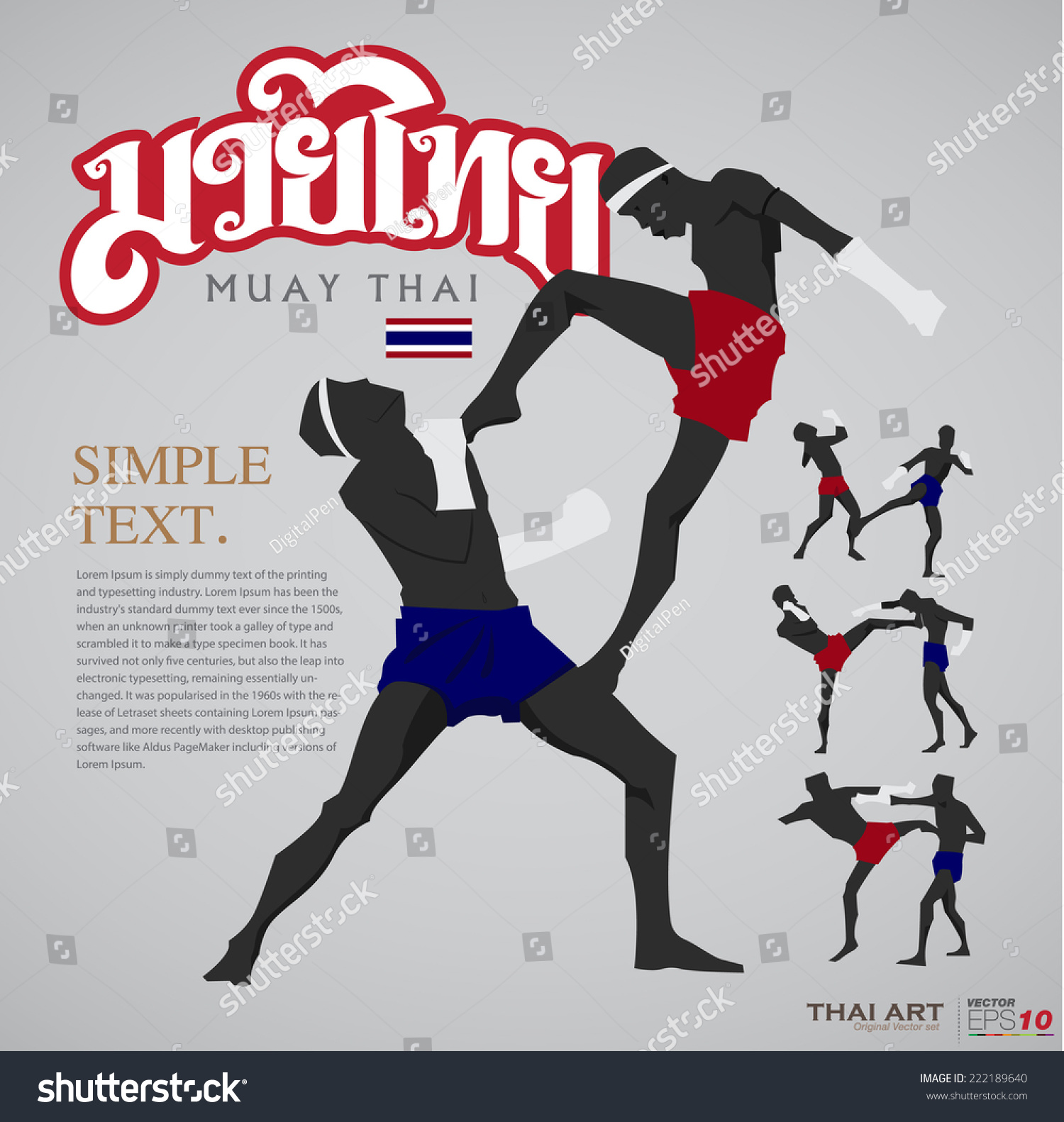 Muay Thai Stock Vector (Royalty Free) 222189640
