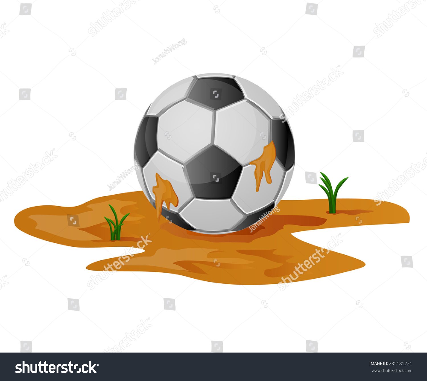 Muddy Soccer Ball Vector Stock Vector (Royalty Free) 235181221 ...