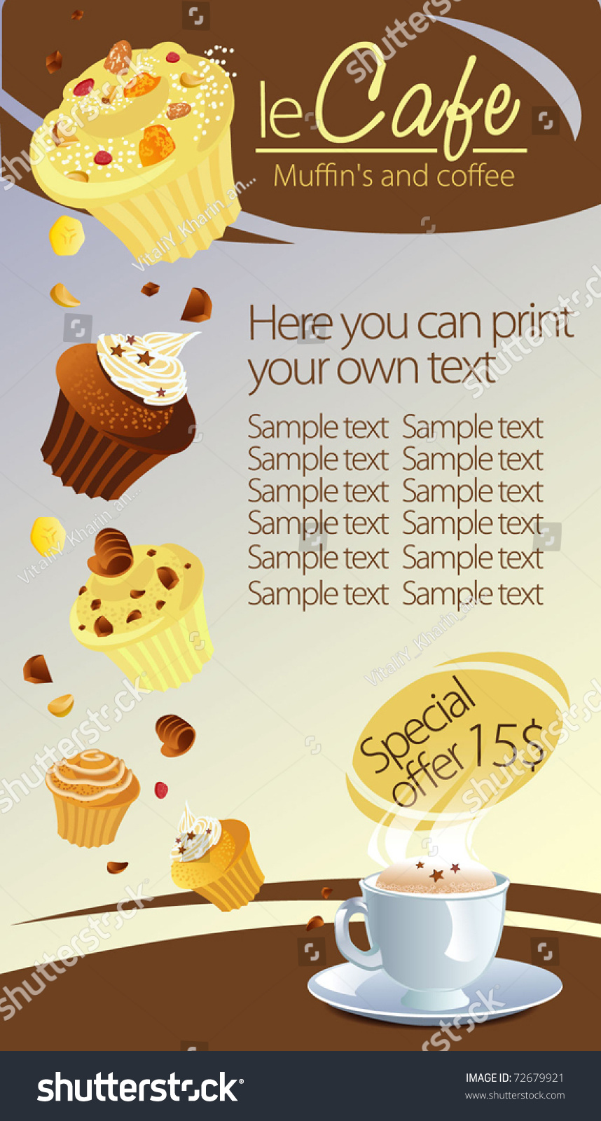 Muffin Cafe Poster Stock Vector Illustration 72679921 : Shutterstock
