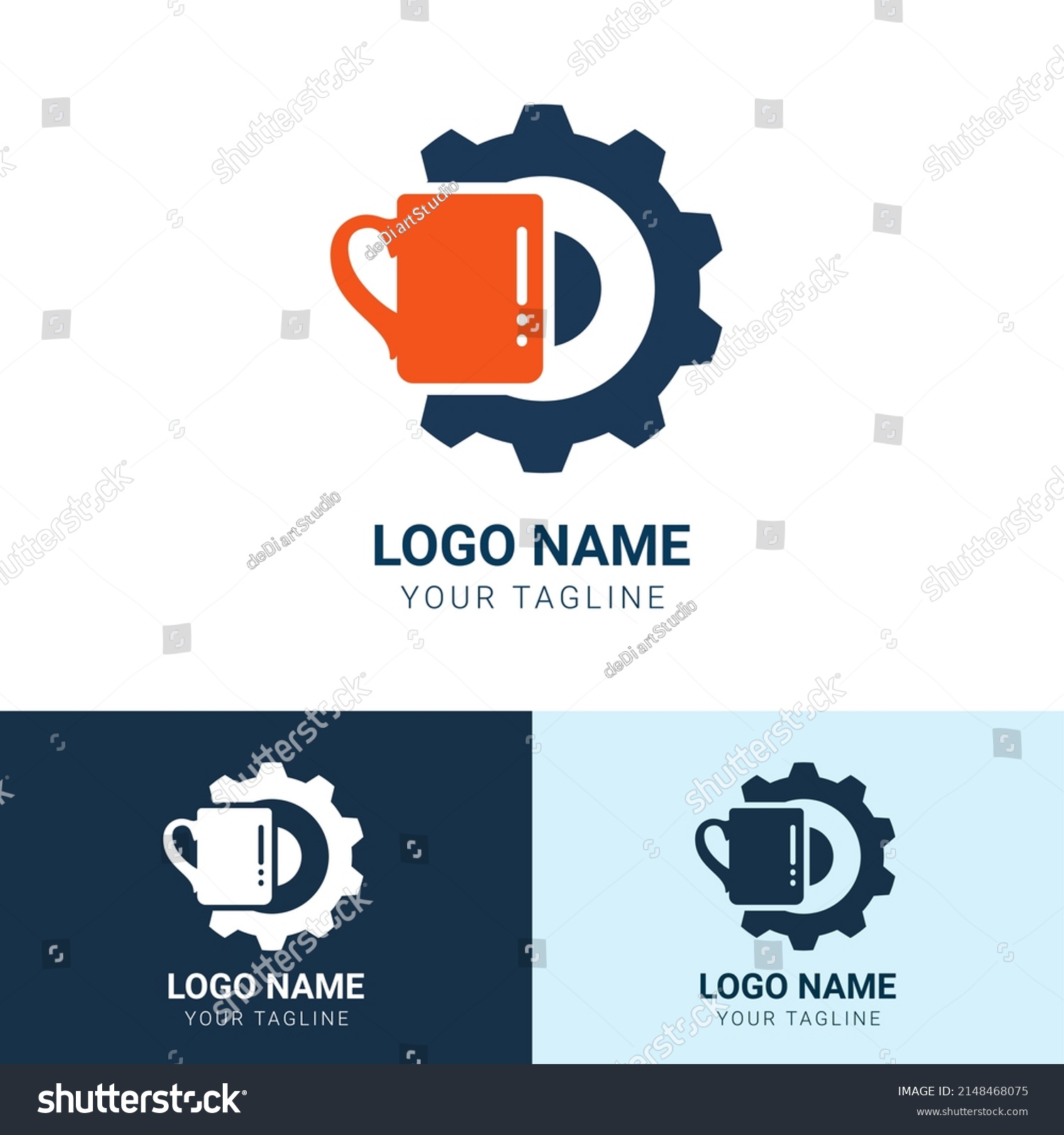 Mug Setting Logo Design Template Stock Vector (Royalty Free) 2148468075 ...