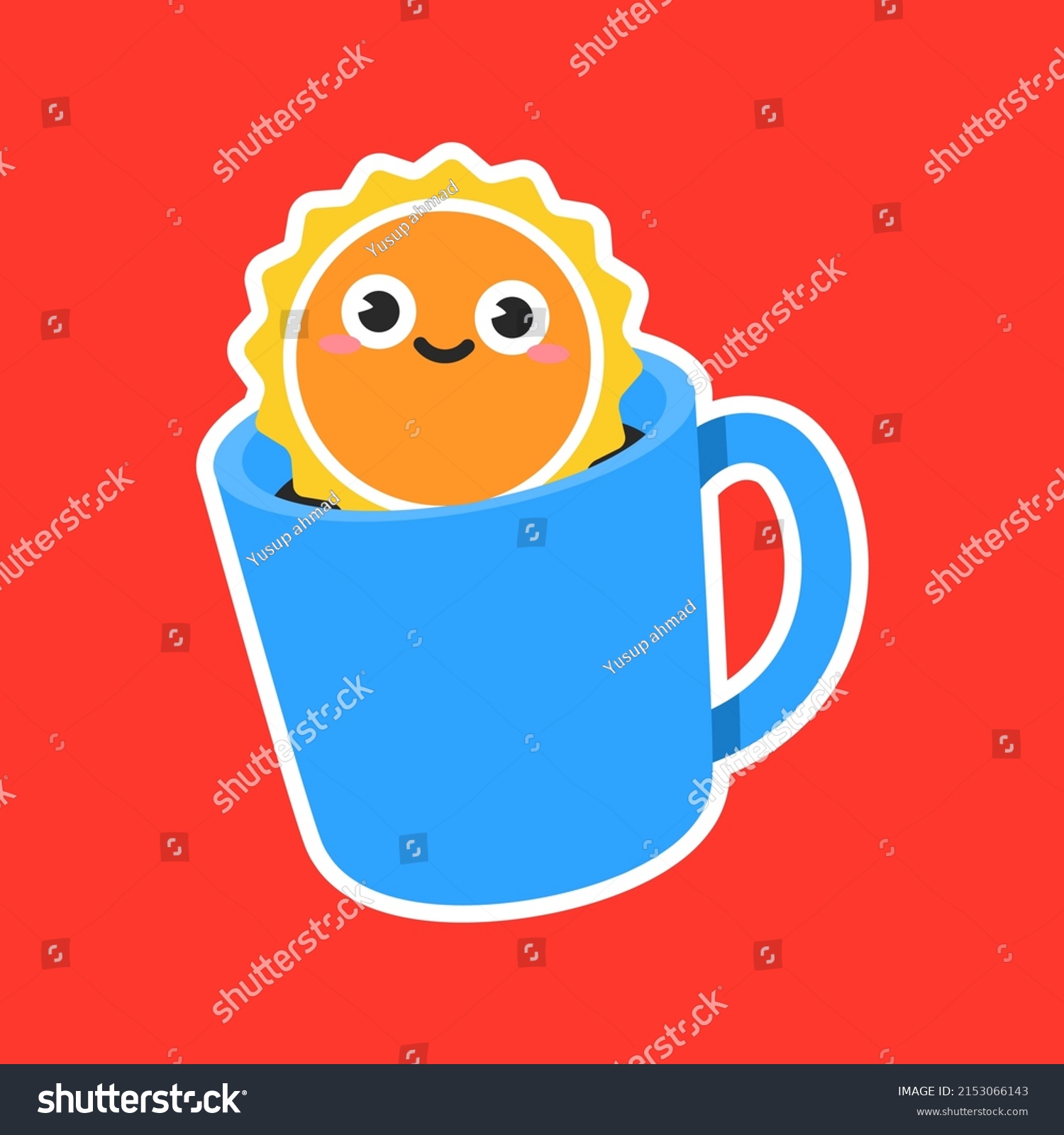 Mug Vector Sun Character Stock Vector (Royalty Free) 2153066143 ...