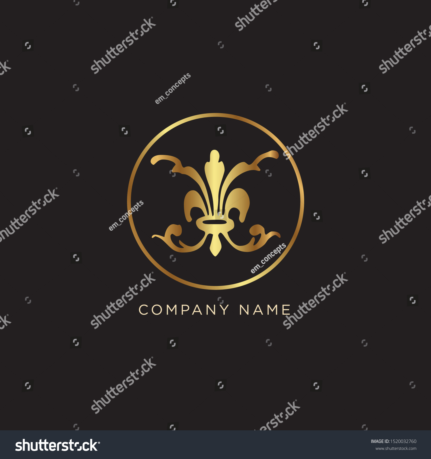 Mughals Art Golden Logo Vector Stock Vector (Royalty Free) 1520032760
