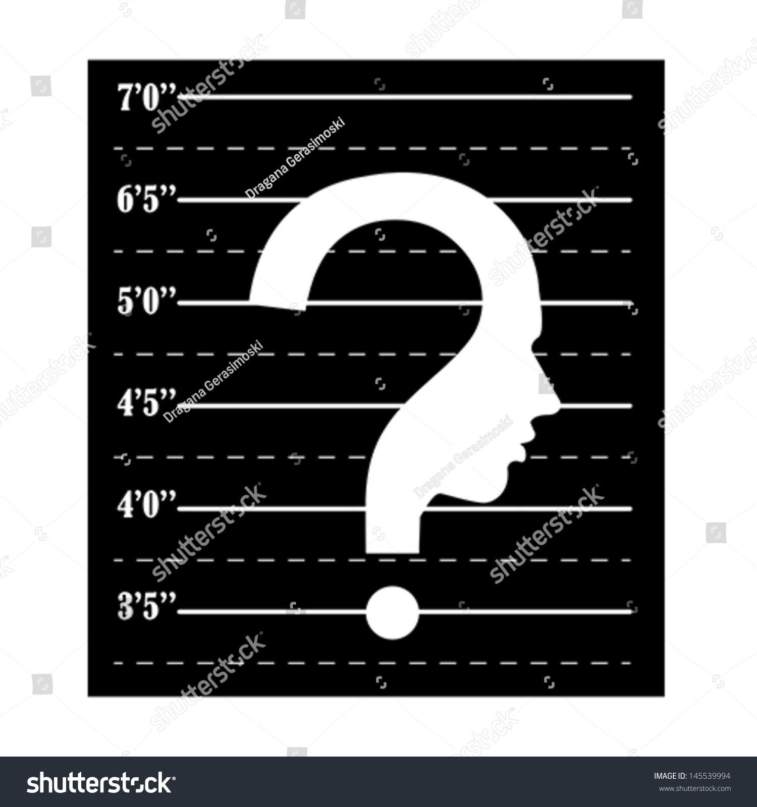 Mugshot Question Mark Human Head Symbol Stock Vector (Royalty Free ...