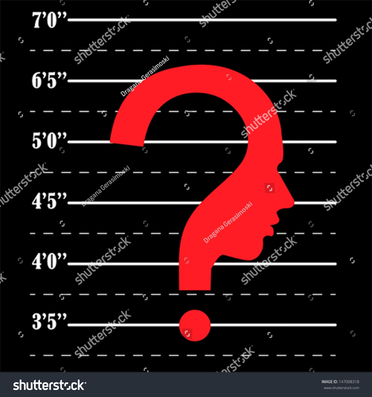 Mugshot Question Mark Human Head Symbol: vetor stock (livre de direitos ...