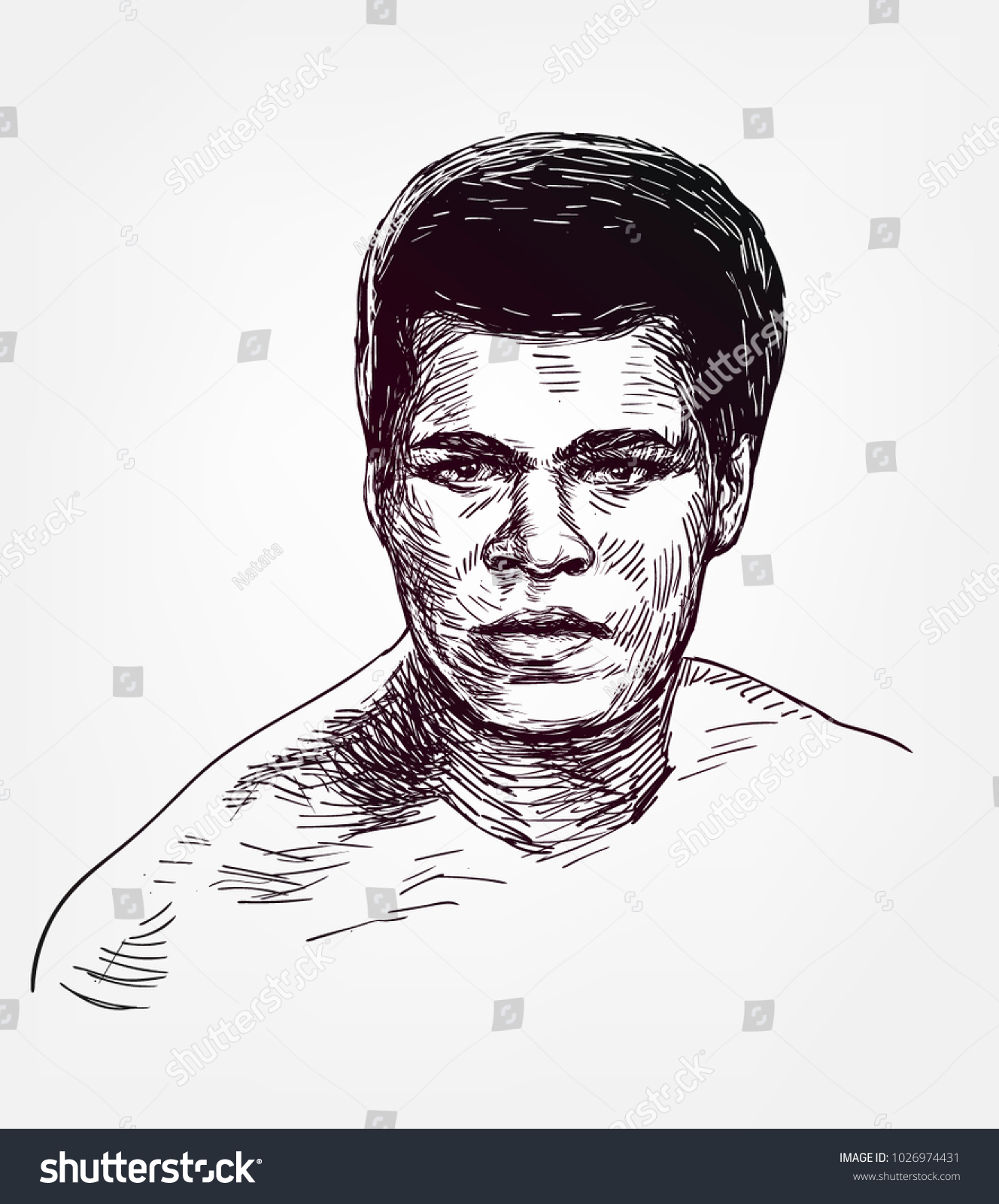Muhammad Ali Vector Sketch Illustration: เวกเตอร์สต็อก (ปลอดค่า ...