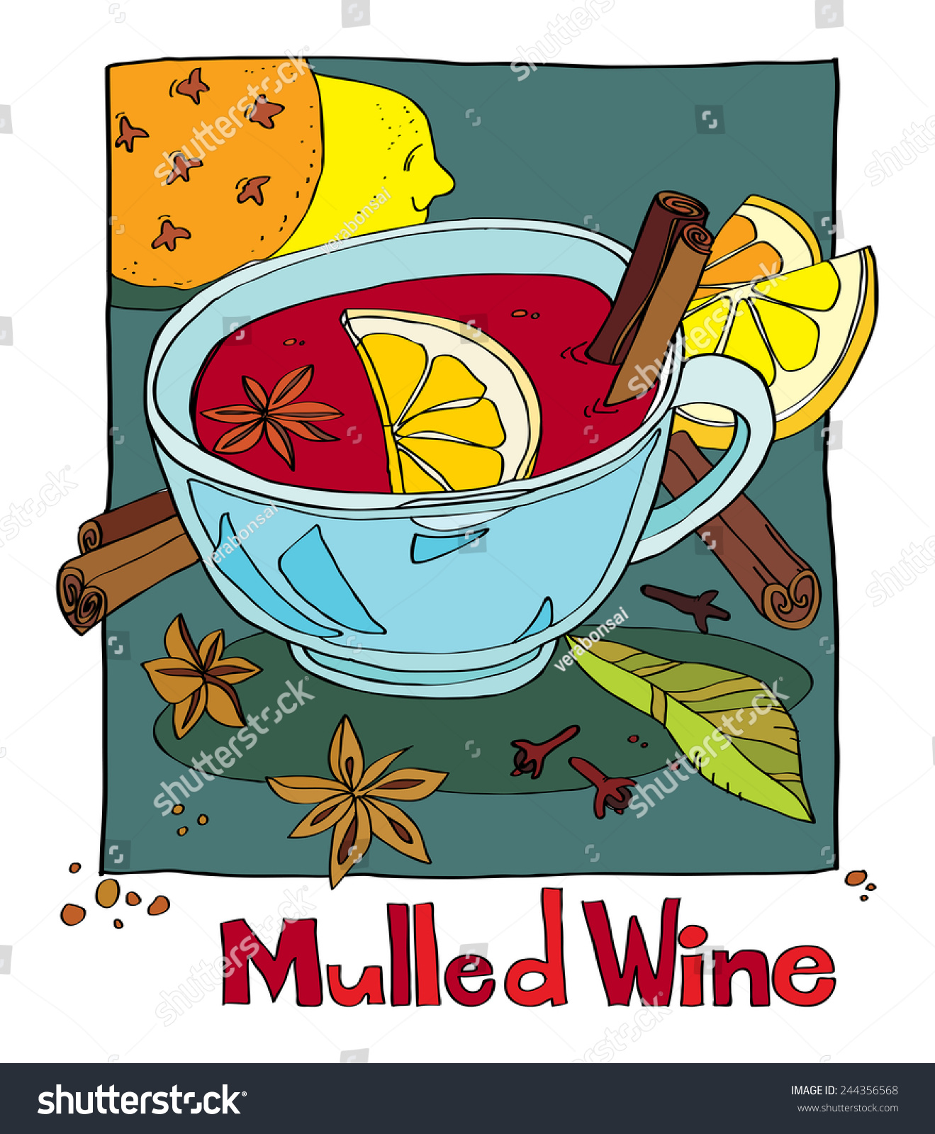 Mulled Wine Stock Vector 244356568 - Shutterstock