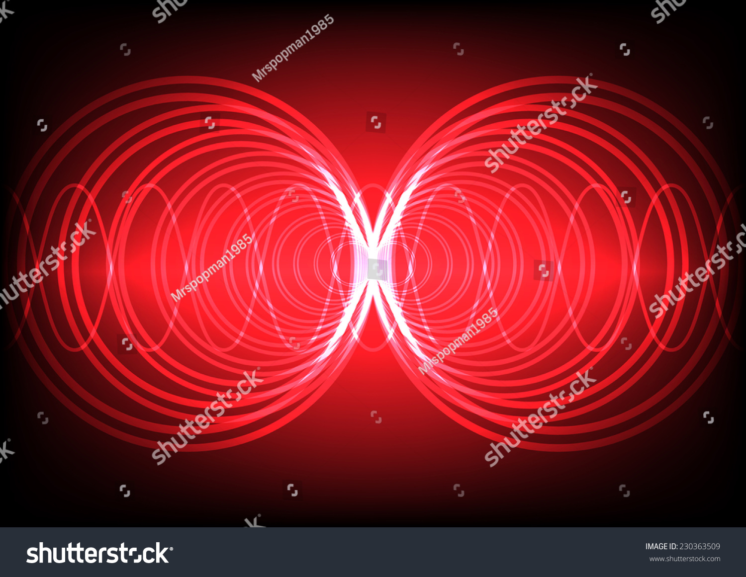 Multi Circle Wave Surround On Red: vetor stock (livre de direitos ...