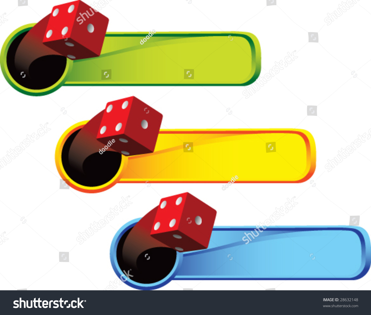 Multi Color Thrown Dice Web Banner Stock Vector Illustration 28632148 ...