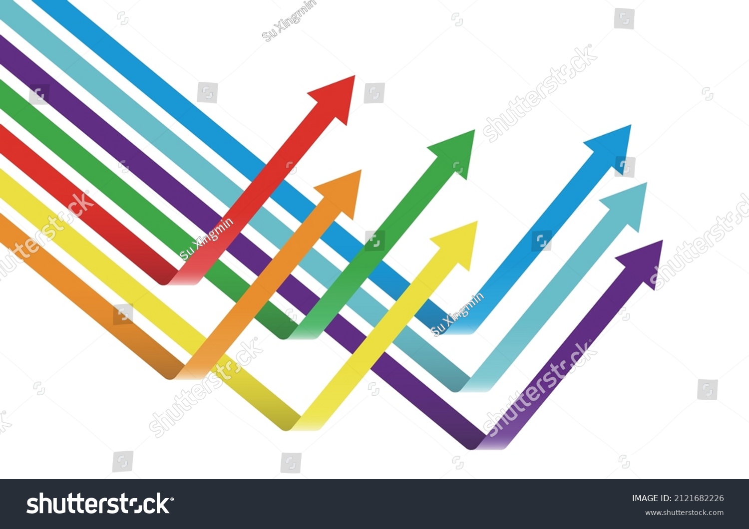 Multicolored Arrow Symbols Vector Illustration Stock Vector (Royalty ...
