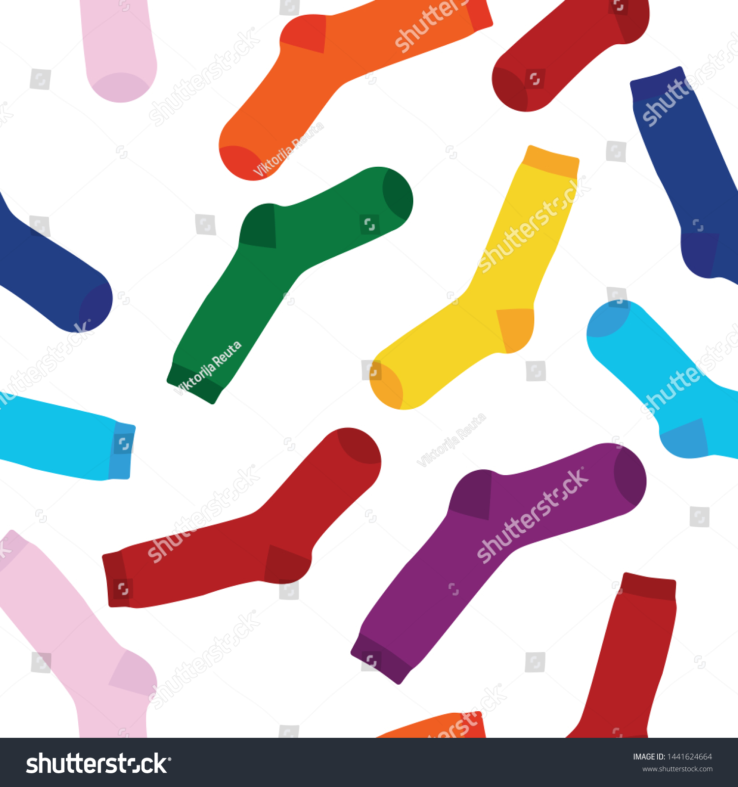 Multicolored Socks On White Background Seamless Stock Vector (Royalty ...