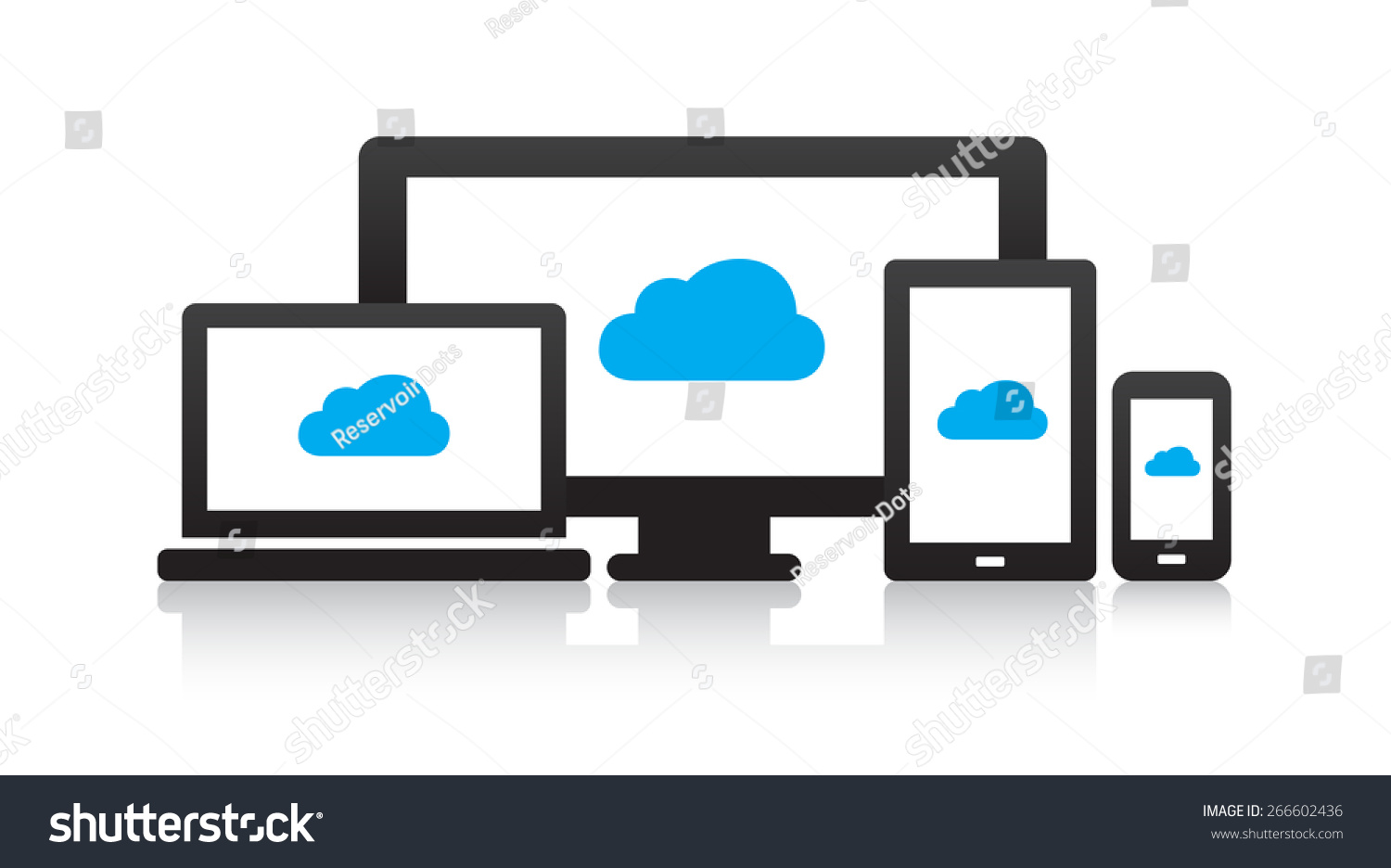 Multidevice Cloud Icons: เวกเตอร์สต็อก (ปลอดค่าลิขสิทธิ์) 266602436 ...