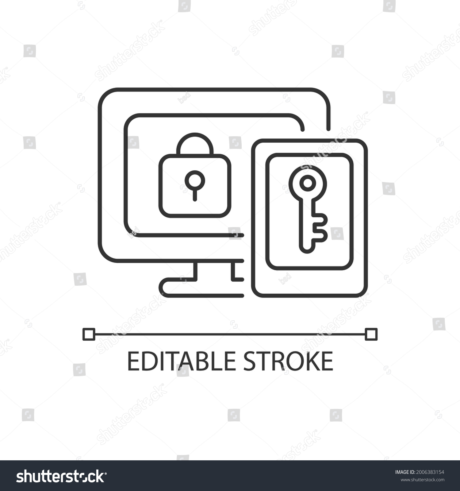 Multifactor Authentication Linear Icon Providing Two Stock Vector ... Multifactor Authentication Linear Icon Providing Two Stock Vector ...