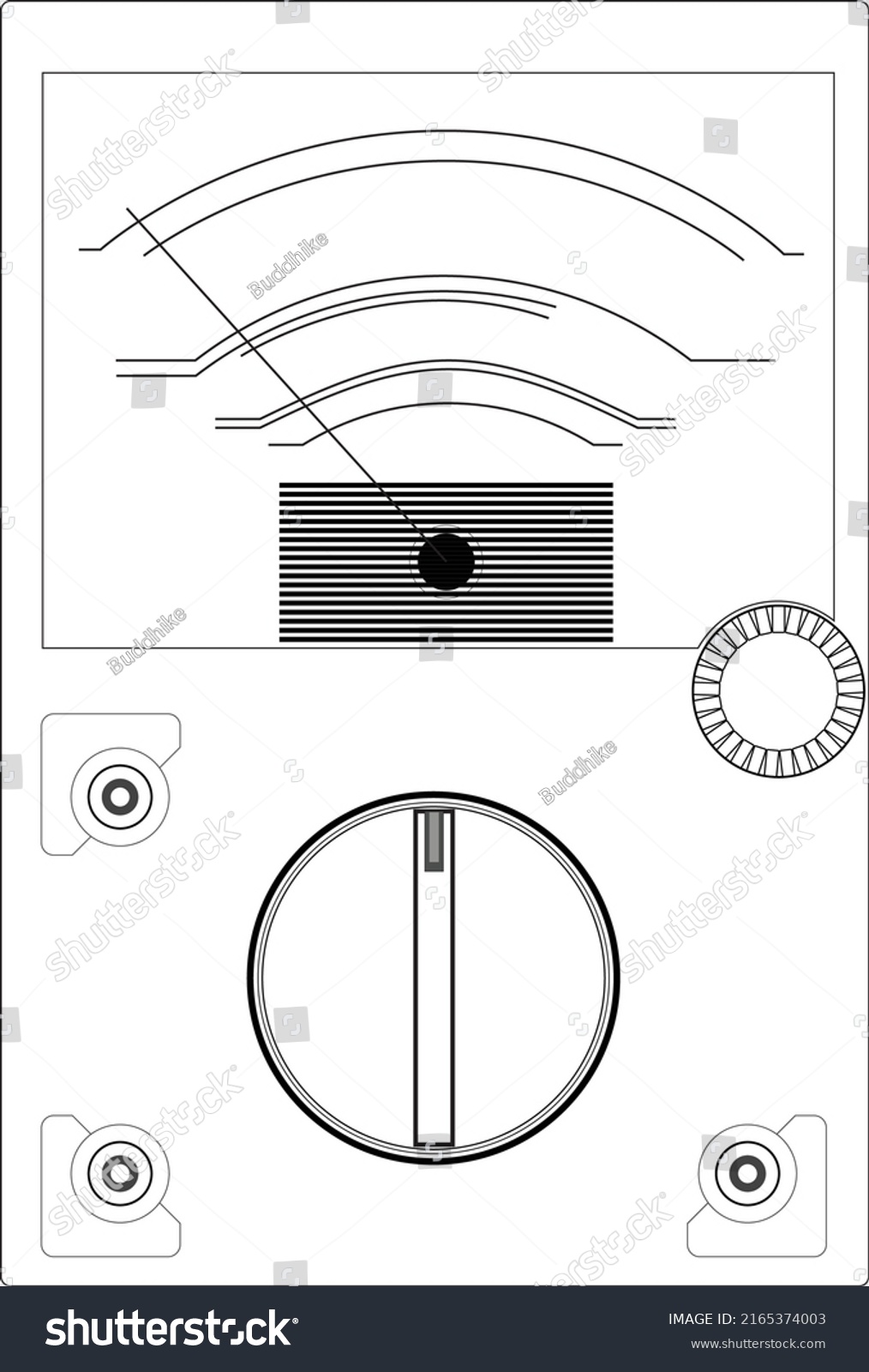 Multifunction Analog Multimeter Illustration On White Stock Vector ...
