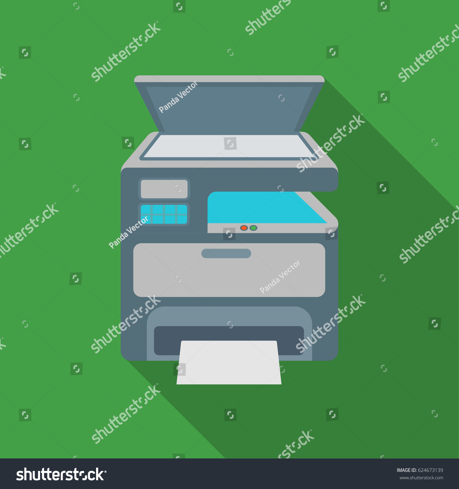 Multifunction Printer Flate Style Typography Symbol Stock Vector ...