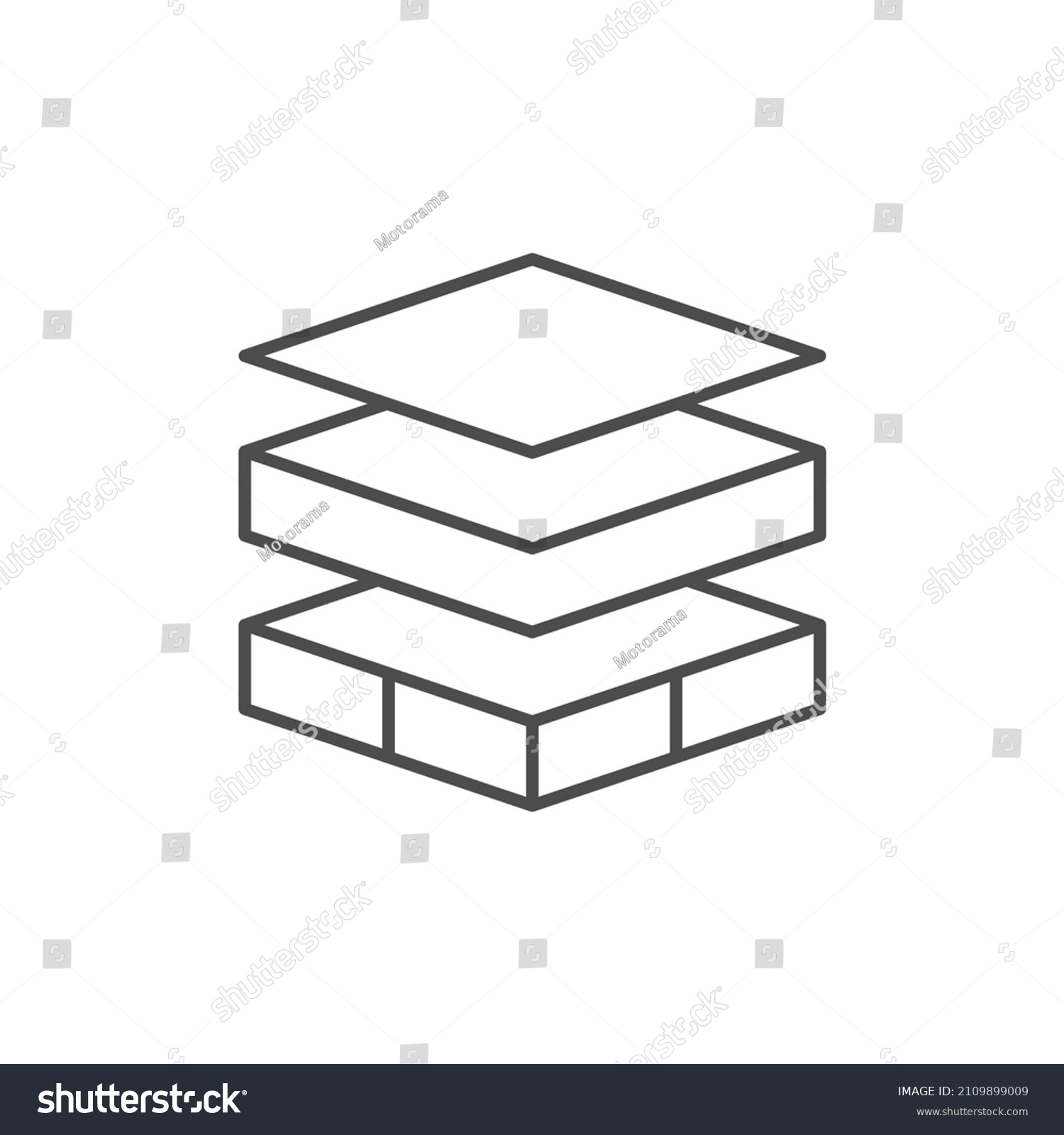 Multi Layered Line Outline Icon Stock Vector (Royalty Free) 2109899009 ...