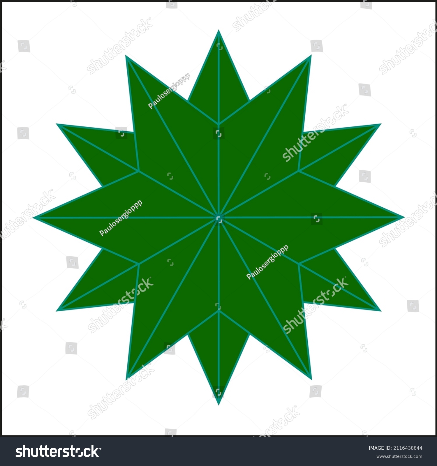 Multipointed Green Star Good Emphasis Stock Vector (Royalty Free ...
