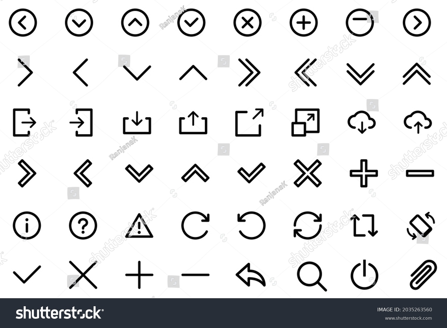 Multi Purpose Thin Line Icon Set Stock Vector (Royalty Free) 2035263560