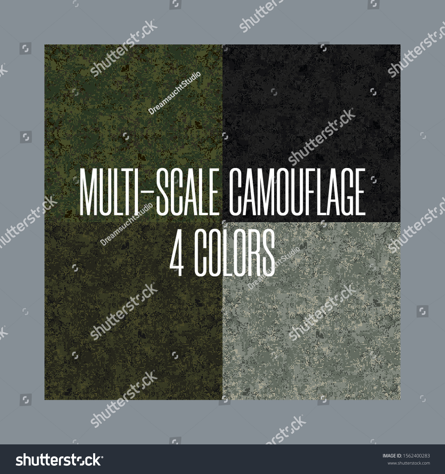 Multiscale Camouflage Pattern 4 Colors Style Stock Vector (Royalty Free ...