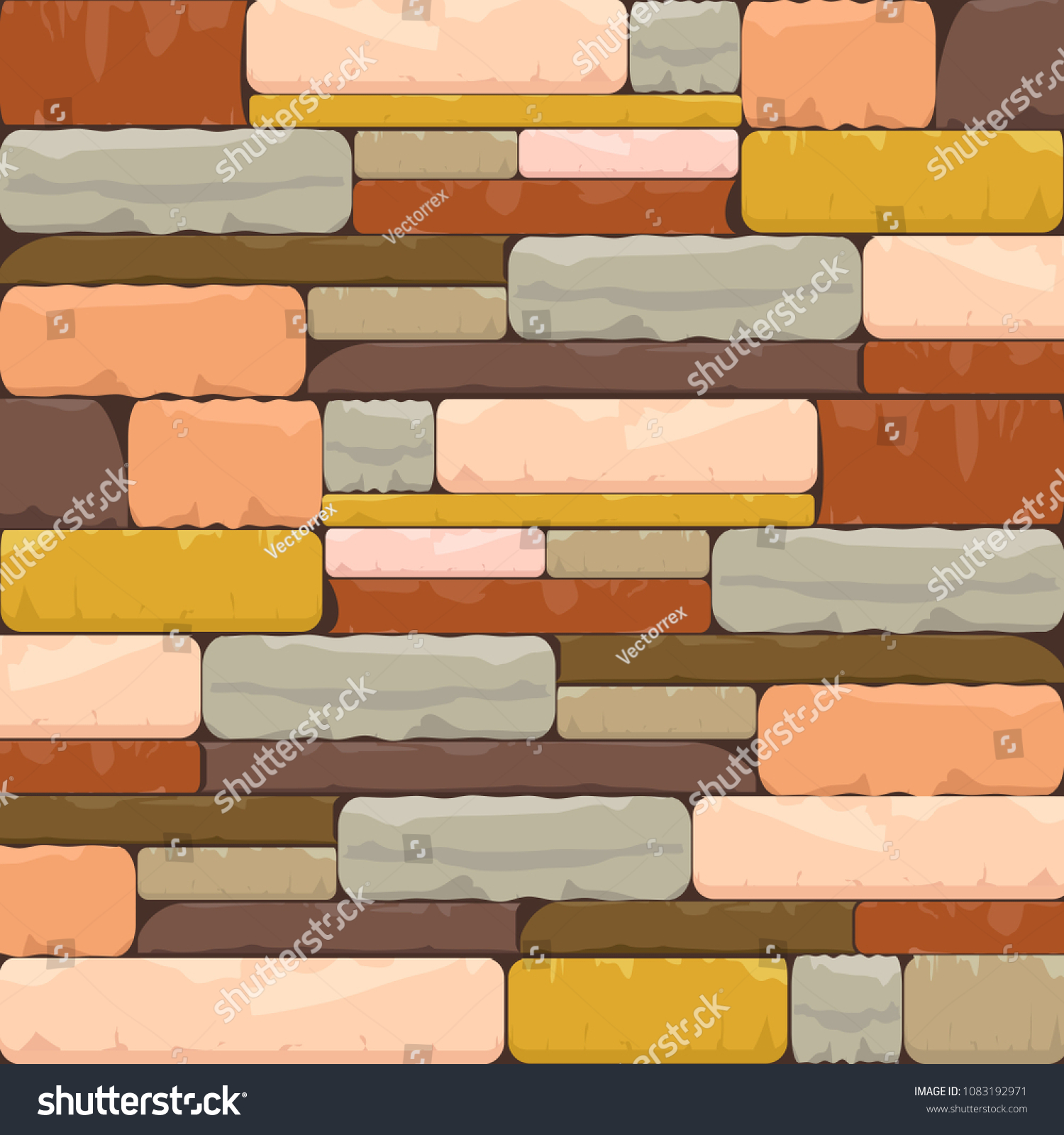 Multicolor Brick Textured Background Varied Structure Stock Vector ...