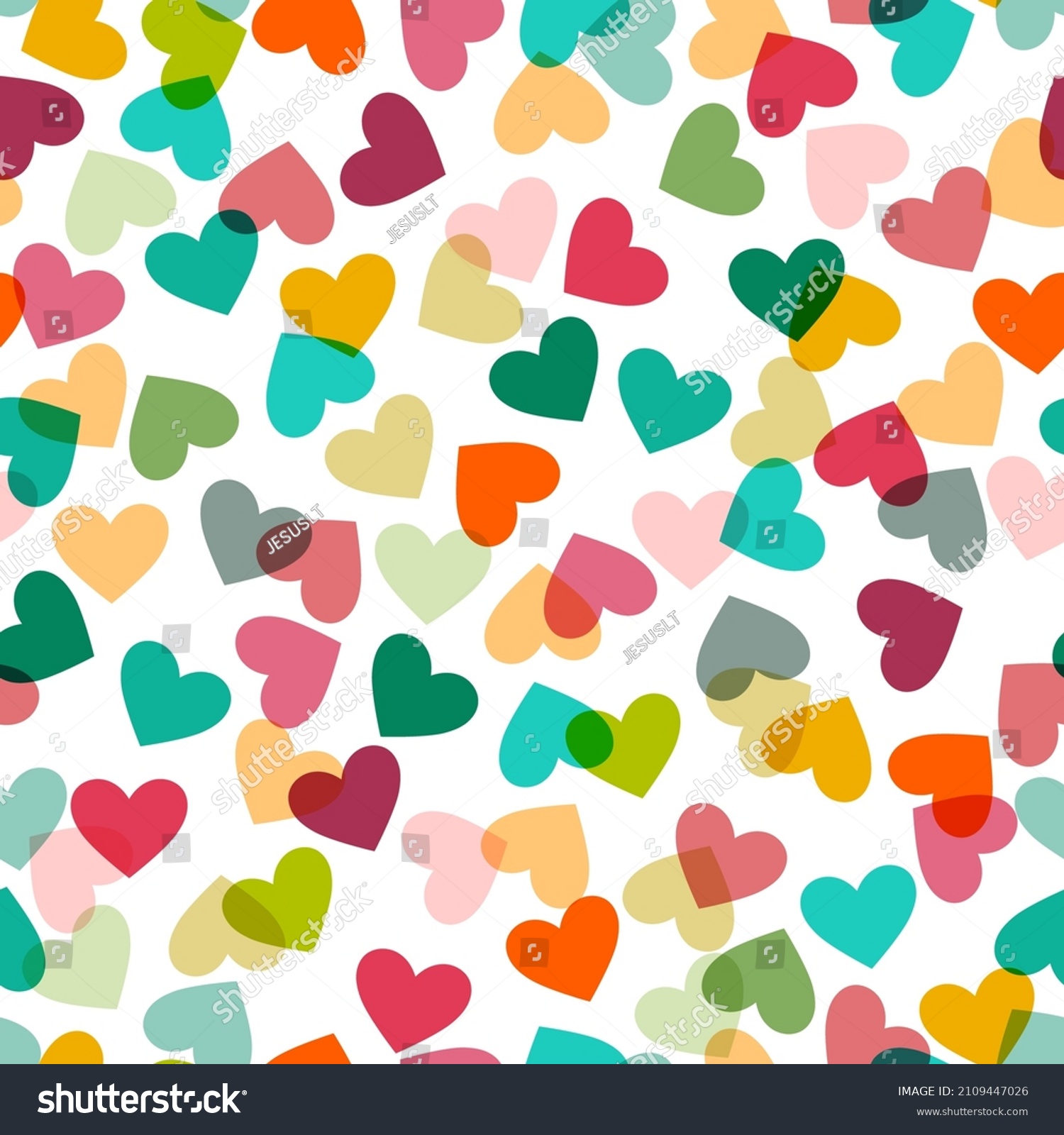 Multicolor Hearts Multidirectional Design White Background Stock Vector ...