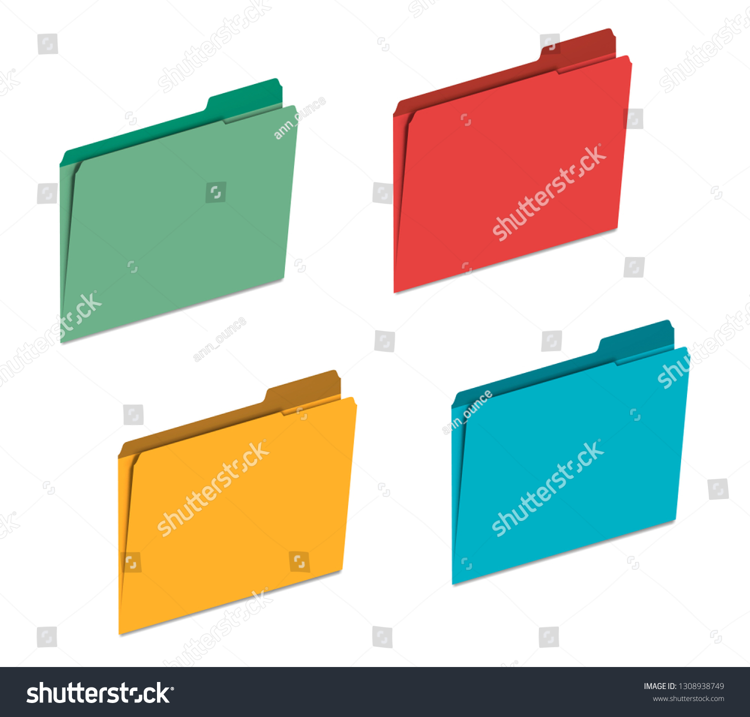 Multicolored Blank Tabbed File Folders Vector Stock Vector (Royalty ...