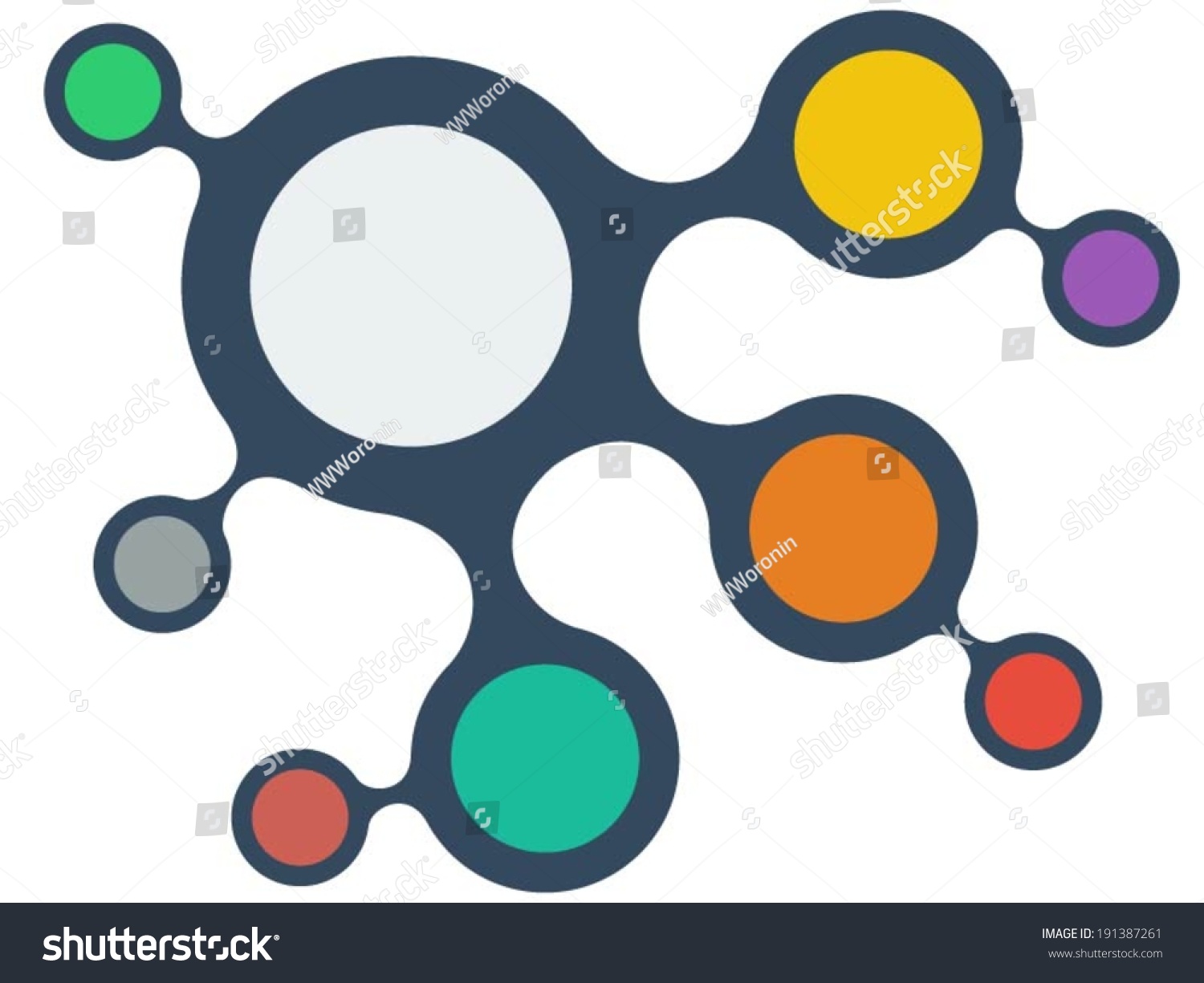 Multicolored Circles Connected Together Stock Vector (Royalty Free ...