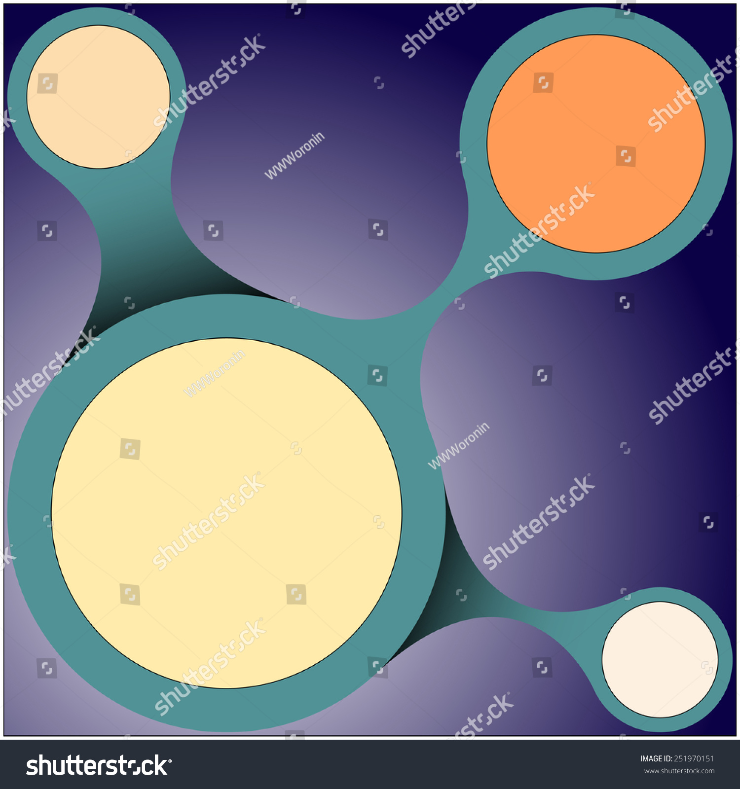 Multicolored Circles Connected Together Stock Vector 251970151 ...