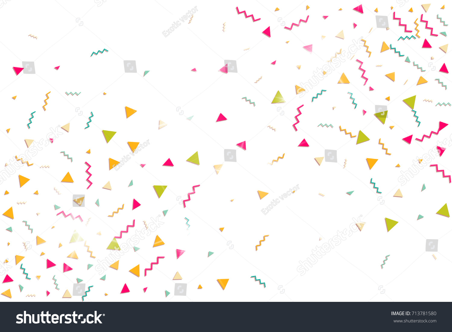 Multicolored Confetti Vector Rainbow Triangles On Stock Vector (Royalty ...