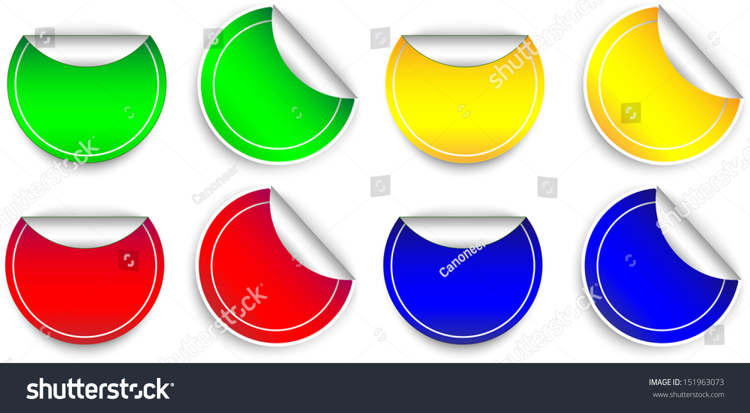 Multicolored Curled Label Vector Illustration Stock Vector (Royalty ...