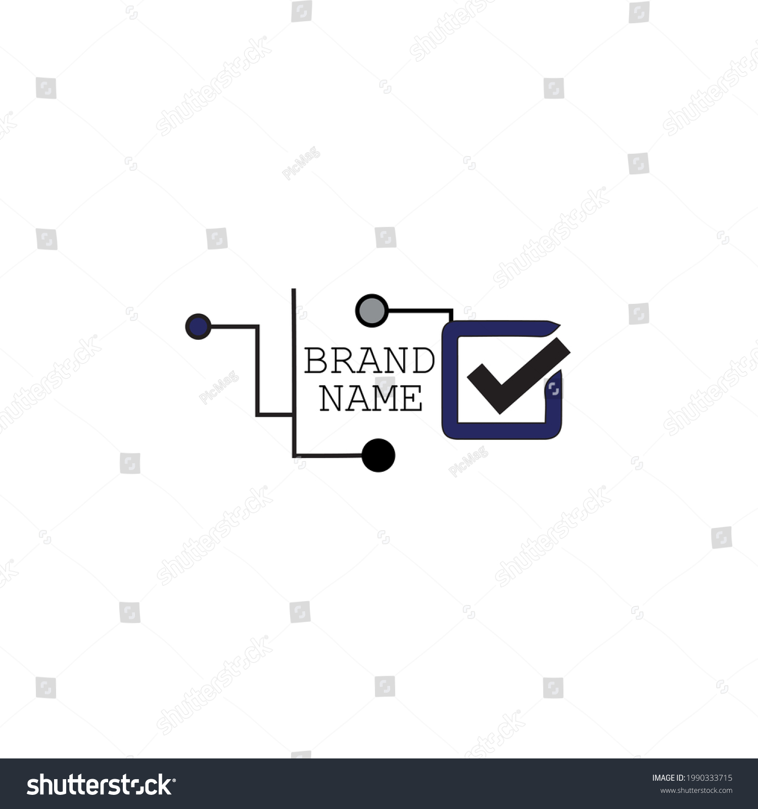 Multifunctional Technology Company Logo Flat Vector Stock Vector ...