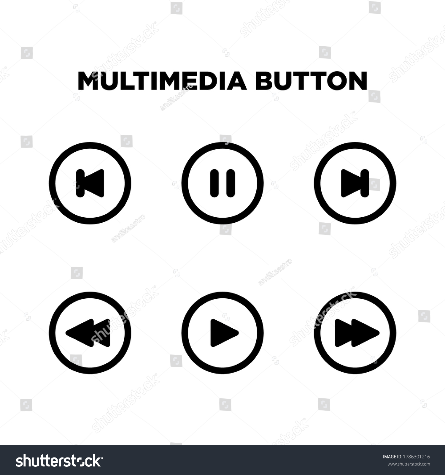 Multimedia Button Icon Set Vector Illustration Stock Vector (Royalty ...