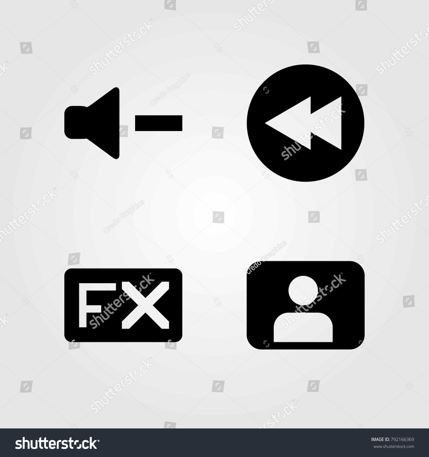 Multimedia Vector Icons Set Volume Fx Stock Vector (Royalty Free) 792166369