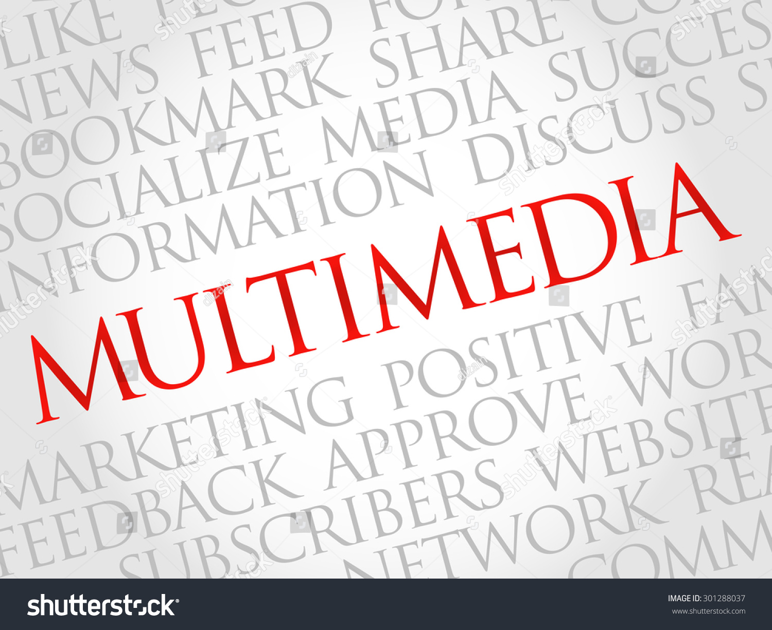 Multimedia Word Cloud Business Concept Stock Vector (Royalty Free ...